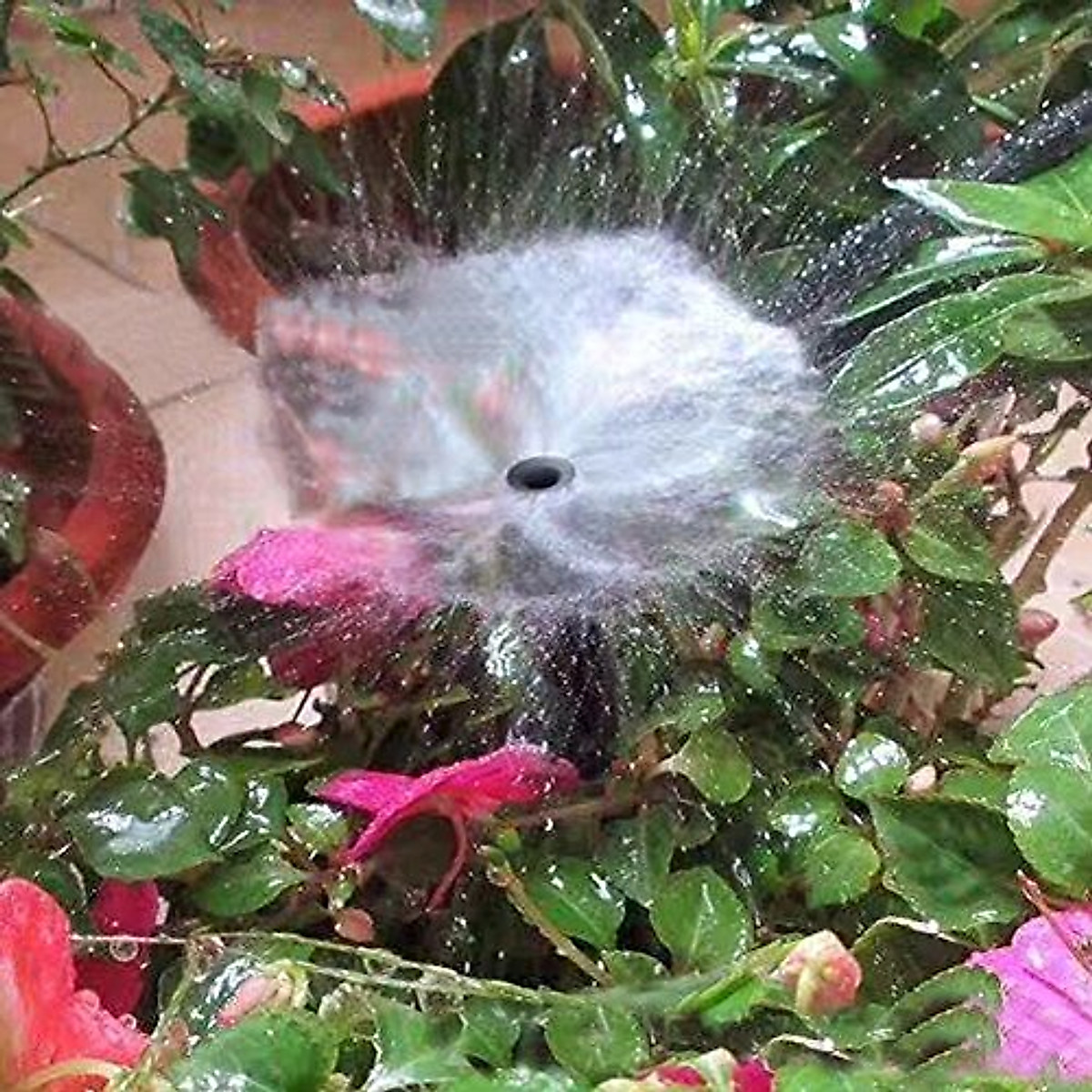 Lxcom Lighting Irrigation Drippers Drip Emitters Micro Spray Adjustable 360 Degree Full Circle Pattern Water Flow Irrigation Drippers Micro Bubbler Sprinkler Drip System Parts Drip Irrigation, 50 Pack