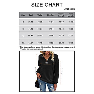 PRETTYGARDEN Women's Casual Long Sleeve Lapel Zipper Sweatshirt Drawstring Loose Pullover Tops (Apricot, Large)