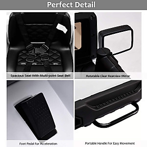 Costzon Ride On Car, 12V Battery Powered Electric Ride On Truck w/Parental Remote Control, LED Lights, Double Doors, Safety Belt, Music, MP3 Player, Spring Suspension (White)