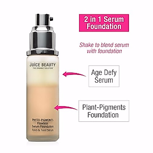 Juice Beauty PHYTO-PIGMENTS Flawless Serum Foundation, Rosy Beige | Skin-Perfecting + Age-Defying Serum in One | Plant-Derived Phyto-Pigments -1 fl oz