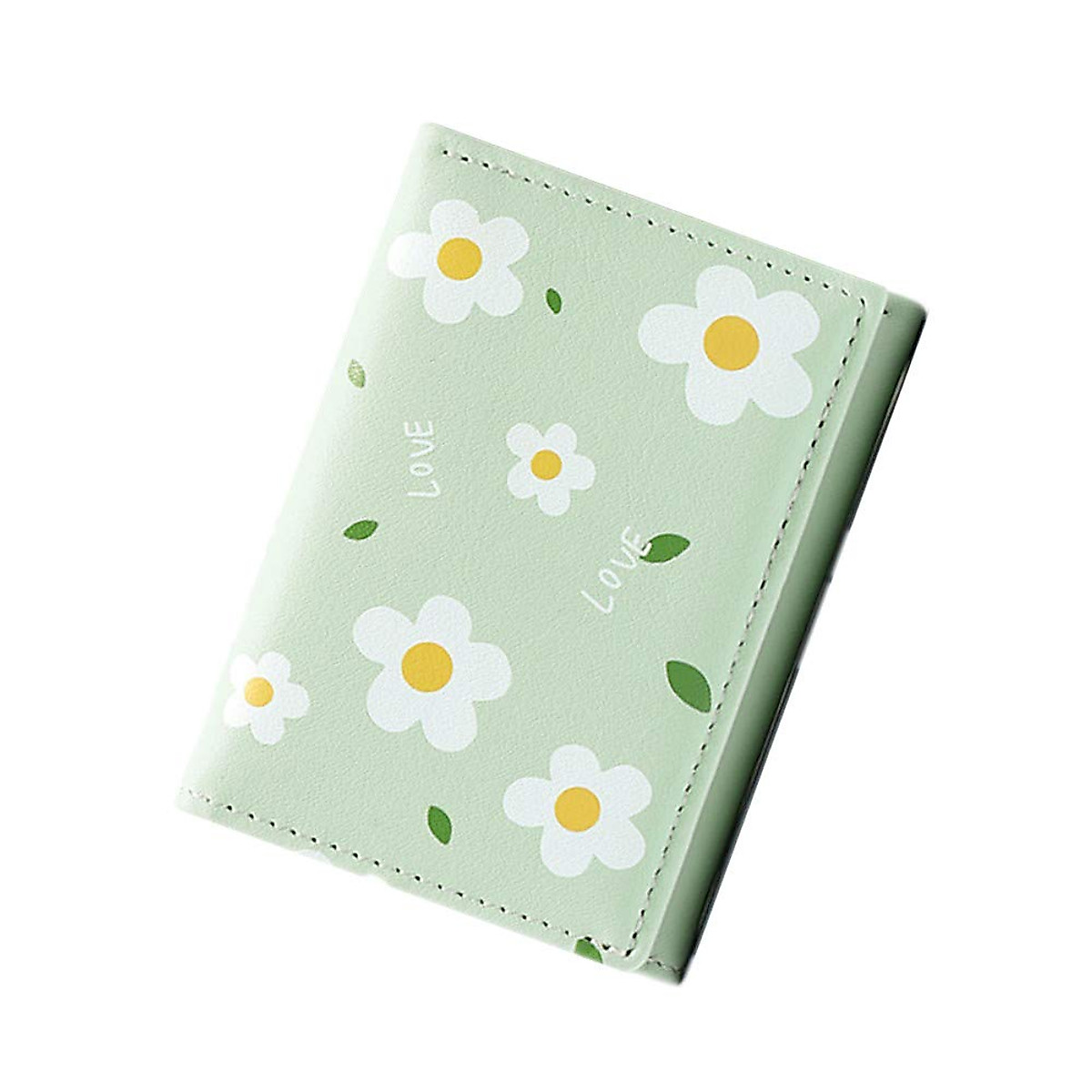 Loxepur Women's Cartoon Wallet With Zipper Coin Three-Fold Purse for Daily Life Festive Gift (Green)