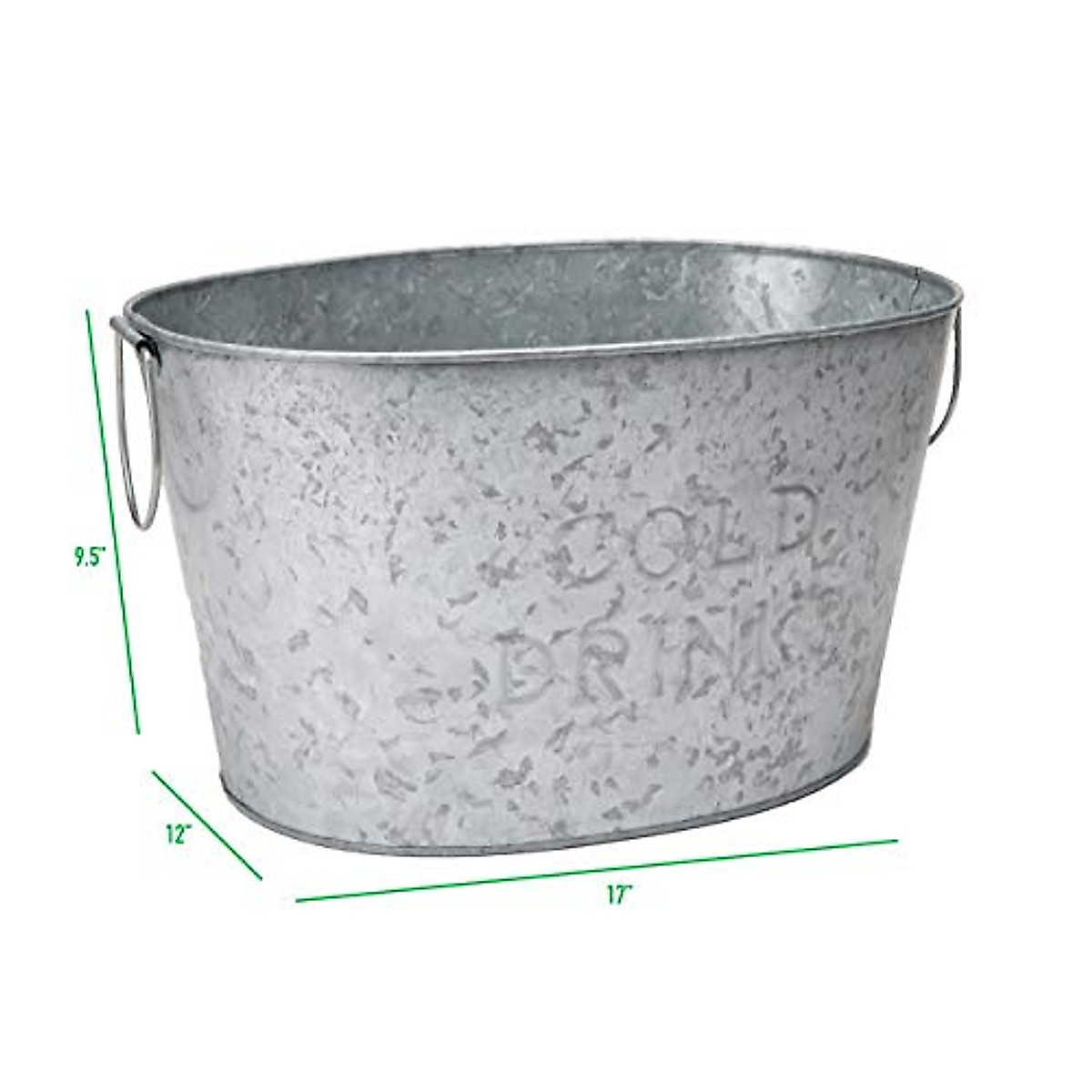 Mind Reader Beverage Bucket, 17.25"L x 11"W x 9.5"H, Silver