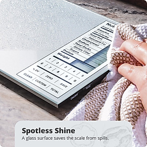 Nutrition Scale by Greater Goods, Food Grade Glass, Calorie Counting Scale, Meal Prep Scale, and Weight Loss Scale, Silver