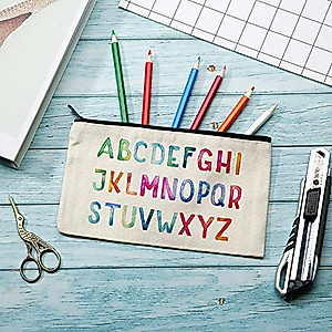 Canvas Makeup Bags Canvas Zipper Pouch Bags Pencil Case Blank DIY Craft Bags Cosmetic Pouch for Travel DIY Craft School (Black and White, 10 Pieces)