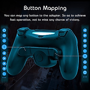 Mcbazel Back Button Attachment with OLED Display for PS4 Controller, Programmable Button Triggers with 3.5MM Audio Jack, Gaming Stuff Accessories for PS4 Controllers - Black