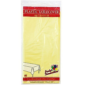 Plastic Party Tablecloths - Disposable, Rectangular Tablecovers - 4 Pack - Yellow - By Party Dimensions