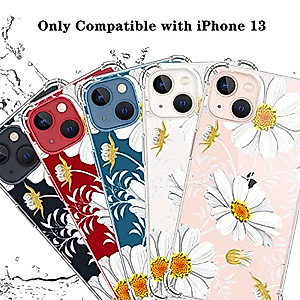 MAYCARI for iPhone 13 Mini Case Trendy Little Daisy Flowers, Artistic Aesthetic Print Pattern Design Clear TPU Phone Cases Soft Flexiable Slim Protective Cases, Anti-Scratch Shock Absorbing