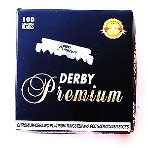 Razor Blades Club Derby-Shark-Treet 300 Quality Single Edge Razor Blades Sampler (3 different brands)