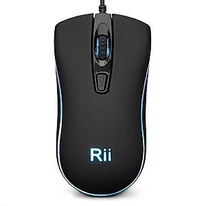 Rii Wired Mouse, RM105 USB Computer Mouse,Blue LED Optical Office Mice for PC,Computer,Laptop,Desktop,Windows (RM105 1PACK)
