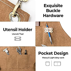 carrotez Chef Apron, Waterdrop Resistant Cotton Canvas Cross Back Adjustable Apron, M-XXL