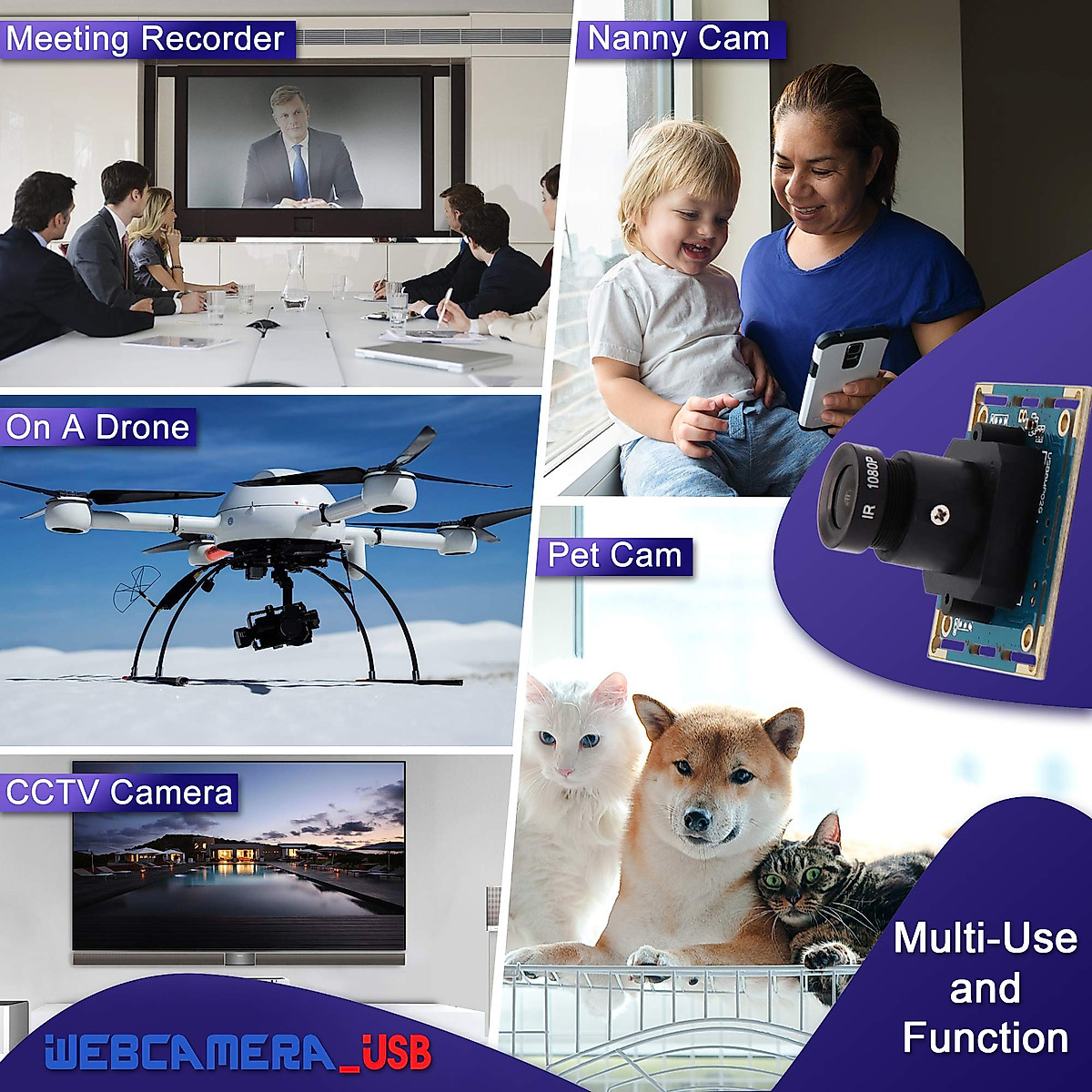 8mp USB Camera Module for Computer Wide Angle PC Camera 3.6mm Lens Webcam Board Mini UVC USB2.0 Lightburn Camera IMX179 USB with Camera 4K USB Security CCTV Camera for Raspberry Pi Mac Jetson Nano