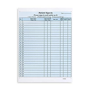 Blue Summit Supplies 125 Patient Sign in Sheets, HIPAA Compliant, Peel Off Adhesive Labels Carbonless 3 Part Forms with, for Privacy in Doctor, Medical, Dental Office, Blue, 125 Pack