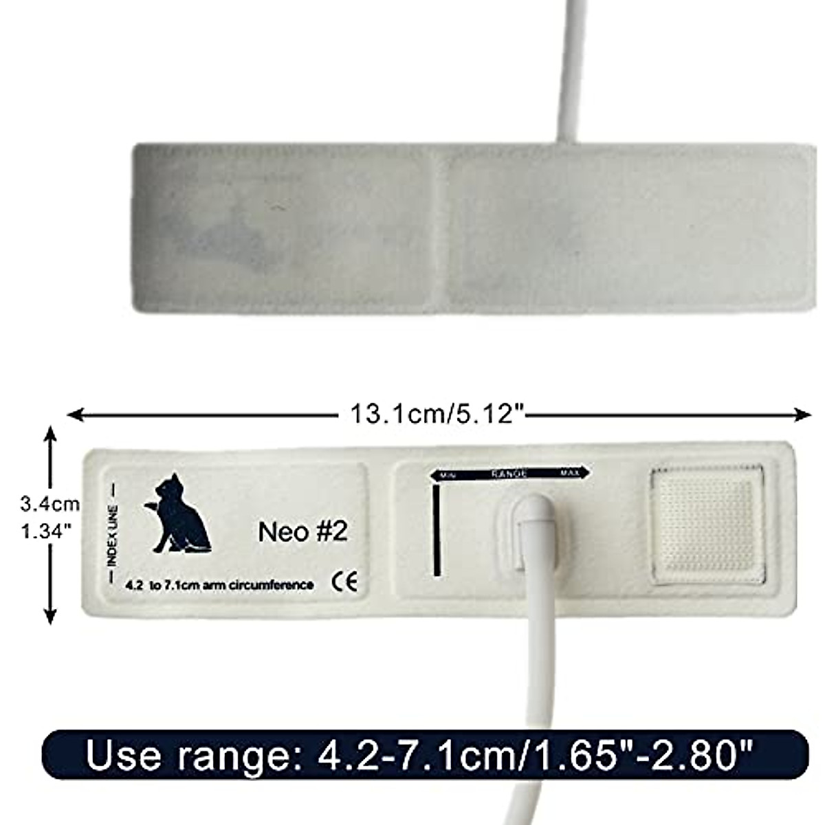 5 Pcs Veterinary Animal Blood Pressure Cuff,Disposable Pet Cat Sphygmomanometer Cuff Accessories - Fit Most Animal Monitor with 2 Kinds of Interfaces(#2 Cat)