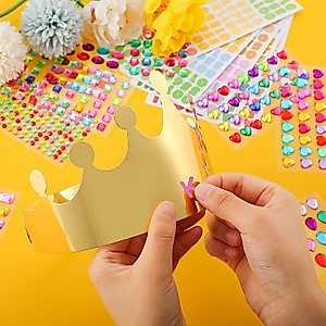 Paper Princess Prince Crowns for Kids Birthday Party Hats Gold for Boys Girls DIY Crown Supplies (Classic Style,34 Pieces)