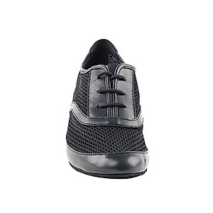 Very Fine Dancesport Shoes - Comfortable Ladies Latin, Salsa Ballroom Practice Dance Shoes - CD1108 Black Leather 2-inch Heel & Shoe Bag (Size 10)