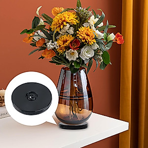 Geesatis 4 Pcs Acrylic Lazy Susan 3 inch Rotating Turntable Organizer Bearings Round Swivel Plate for Spice Rack Table Cake Kitchen Pantry, Black