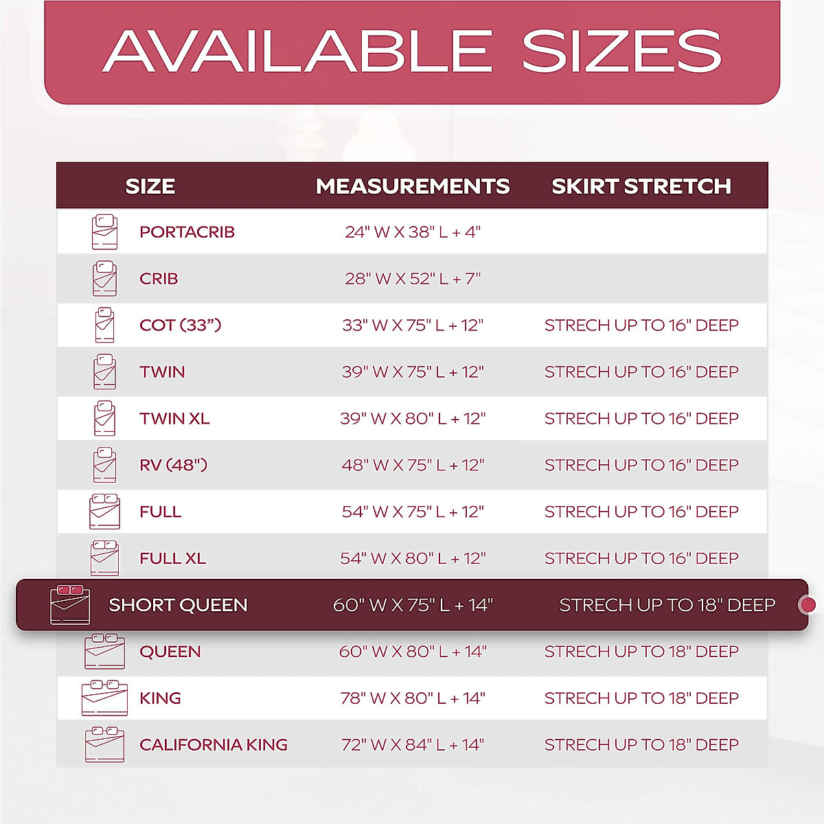 MAXI Short Queen Mattress Pad - Luxurious Cotton Sateen Mattress Protector - Soft, Comfortable, and Breatheable Mattress Cover - Mattress Pad Protects Mattress from Dust, Dirt, Spills, and Stains