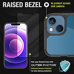 OUTERFACTOR Clear iPhone 13 Phone Case Protective Cover - Shockproof & Drop Tested - Slim Profile - Max Impact Absorption - Rugged Military Grade - Phone 13 case 6.1" Black Edges