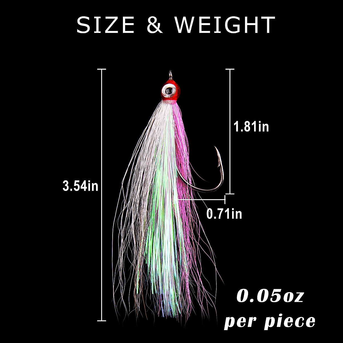 Streamer Flies for Fly Fishing, Classic Clouser Minnow Fishing Flies Streamers Fly Fishing Lures for Trout Bass Saltwater Freshwater (Pink, 5Pcs)