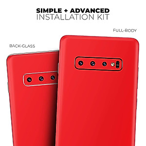 DesignSkinz Solid Red Protective Vinyl Decal Wrap Skin Cover Compatible with The Samsung Galaxy S20 (Screen Trim & Back Glass Skin)