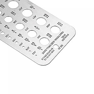uxcell Stainless Steel Fractional Size Drill Gauge for 1/16-1/2 Inch Size Bits, Diameter Index Gauge