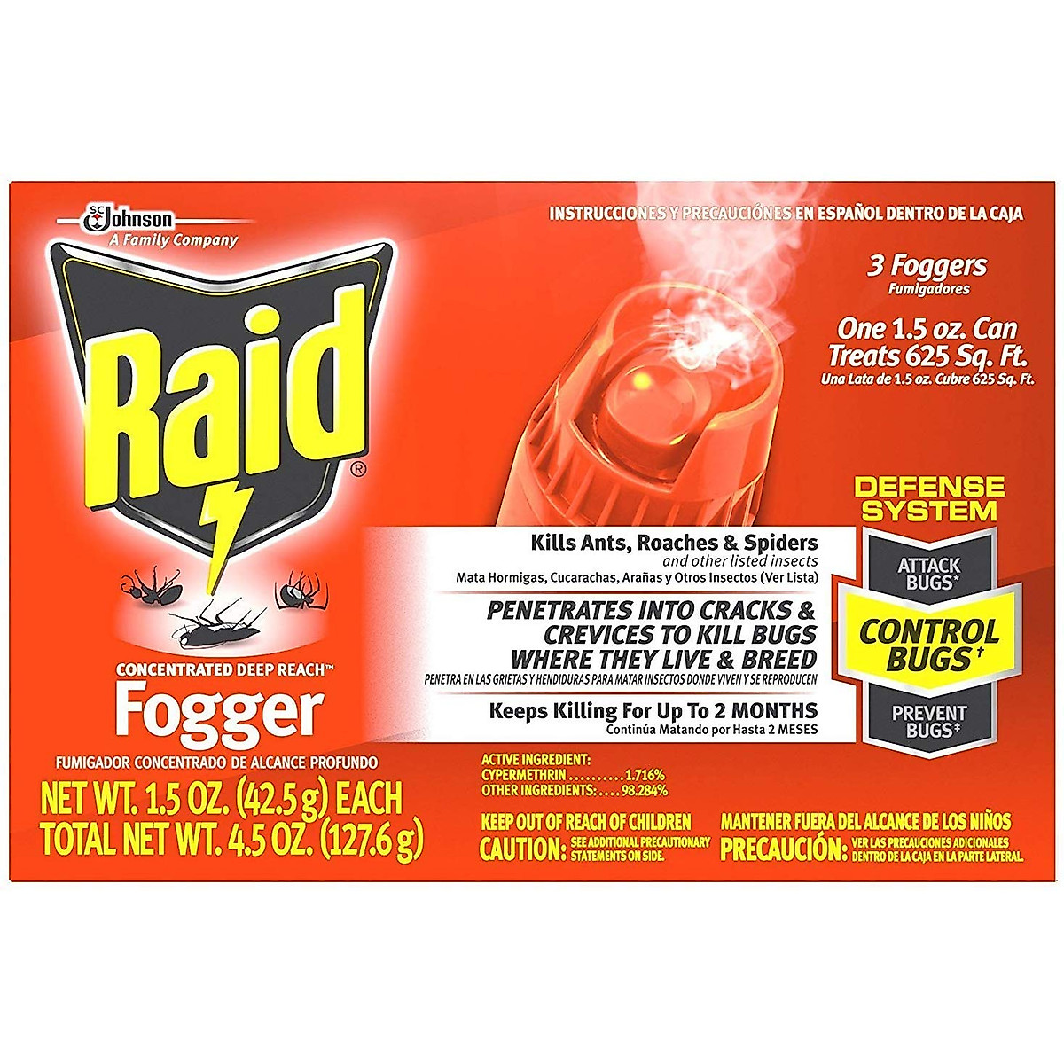 Raid Concentrated Deep Reach Fogger, 1.5 OZ (2)
