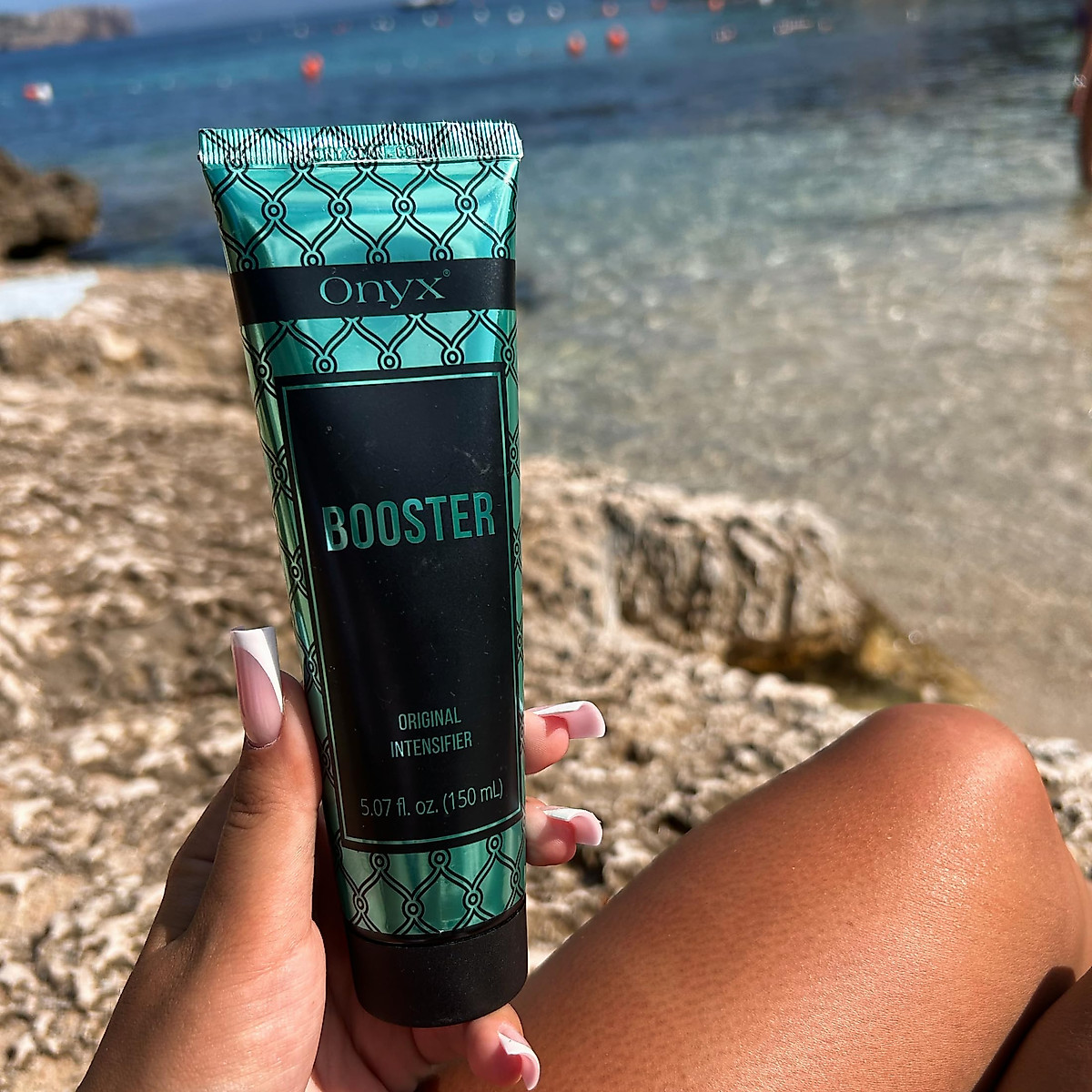 Onyx Booster Tanning Bed Intensifier Lotion - Tanning Bed Lotion with Accelerator & Tattoo Protection Formula, No Bronzer, Fast & Even Tan, Face & Body Indoor Tanning Lotion Accelerator