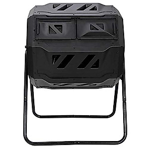 Compost Bin Large Composting Tumbler 43 Gallon Dual Rotating Outdoor Garden