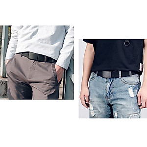 Gelante Fully Adjustable Canvas Web Belt with Black Flip Top Buckle 50'' Long 2053-Black