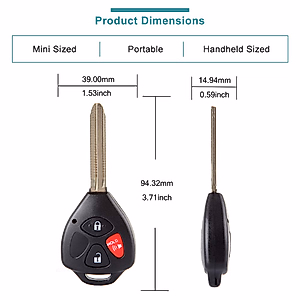 SELEAD Flip Key Fob 3 Buttons Keyless Entry Remote Shell CASE fit for 2007-2015 for Toyota 4Runner RAV4 Yaris Matrix Antitheft Keyless Entry Systems HYQ12BBY-3 2pcs US Stock