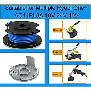 String Trimmer Line for Ryobi Weed Wacker String Replacement Spool, 11ft 0.065" Weed Eater String for Ryobi String Trimmer Refill, for Ryobi Weed Eater String Replacement Spools(16Spools+4Caps)