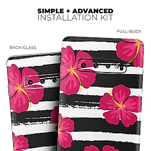 DesignSkinz Tropical Summer Hot Pink Floral v2 Protective Vinyl Decal Wrap Skin Cover Compatible with The Samsung Galaxy S20 (Screen Trim & Back Glass Skin)