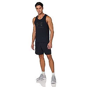 Under Armour Men's Sportstyle Logo Tank, Black (001)/Quirky Lime, X-Small