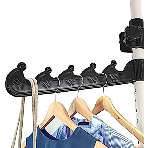 GOTOTOP Telescopic Garment Rack,Adjustable Clothing Rack, Double 2 Tier Heavy Duty Hang Clothes Rack,Closet Organizer, Freestanding Ceiling Hanging Closet Display Stand,No Drilling, No Tools Needed