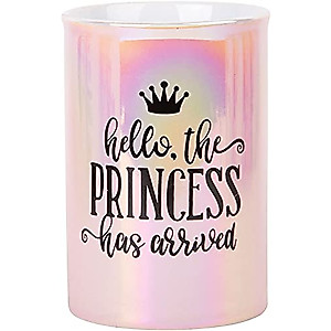 Palais Essentials bathroom decor Makeup Brush Holders Ceramic, Bathroom Accessories Make Up Cup Holder for Vanity Countertops (Princess, 3.5" Diameter)