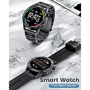 LIGE Smart Watch for Men with Bluetooth Answer/Make Call/Voice Speaker, Android iOS Smartwatch 1.32" Full Touch Screen IP67 Waterproof Fitness Tracker Watch with Heart Rate Sleep Monitor