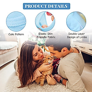 URROMA 1 Pack Blue Cat Recovery Suit, Soft Breathable Cat Recovery Clothes E-Collar Cat Wound Surgery Recovery Suit After Surgery Wear for Cats Kitten, L