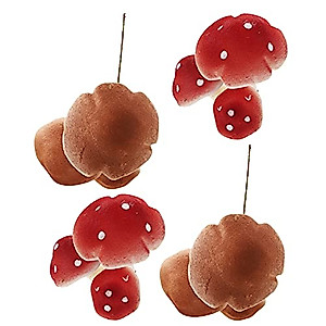 Angoily Outdoor Decor 4pcs Miniature Mushroom Figurines Foam Mushroom Sculptures Miniatures Bonsai Figures for DIY Craft Micro Landscape Decoration 8cm Car Decor