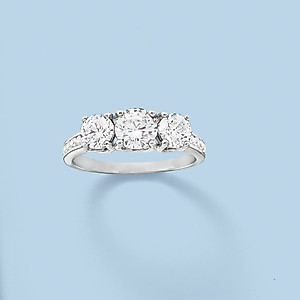 Ross-Simons 1.92 ct. t.w. CZ 3-Stone Ring in Sterling Silver. Size 6