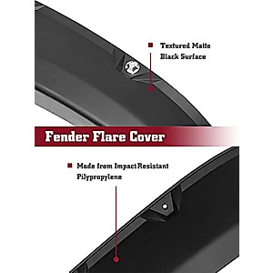TAC Fender Flares Cover Compatible with 2016-2023 Toyota Tacoma Truck Off-road 4pcs Matte Black Smooth Front & Rear Pocket Rivet Style Pickup All Beds (Single Rear Wheel only)