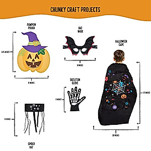 jackinthebox Halloween Crafts for Kids | Contains 6 Chunky Craft Projects | Great Halloween Costume for Kids | Incl. Halloween Cape, Pumpkin Pouch, Skeleton Glove, Bat Mask, Spider Hat & Recipe Only