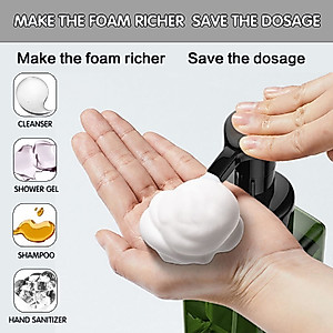 Herb Life 2 PCS Foaming Soap Dispenser, Refillable Foam Liquid Hand Soap Empty Plastic Pump Bottle Container for Bathroom Vanities, Kitchen Sink, Hospital, Clinic (17oz)