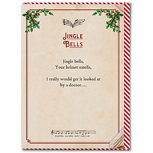 Brainbox Candy - Rude Christmas Card - 'Jingle Bells' - Cheeky Xmas Songs | Carols - Funny Festive Seasonal Humour Cards - For Him Her Men Woman Friends - Merry Christmas