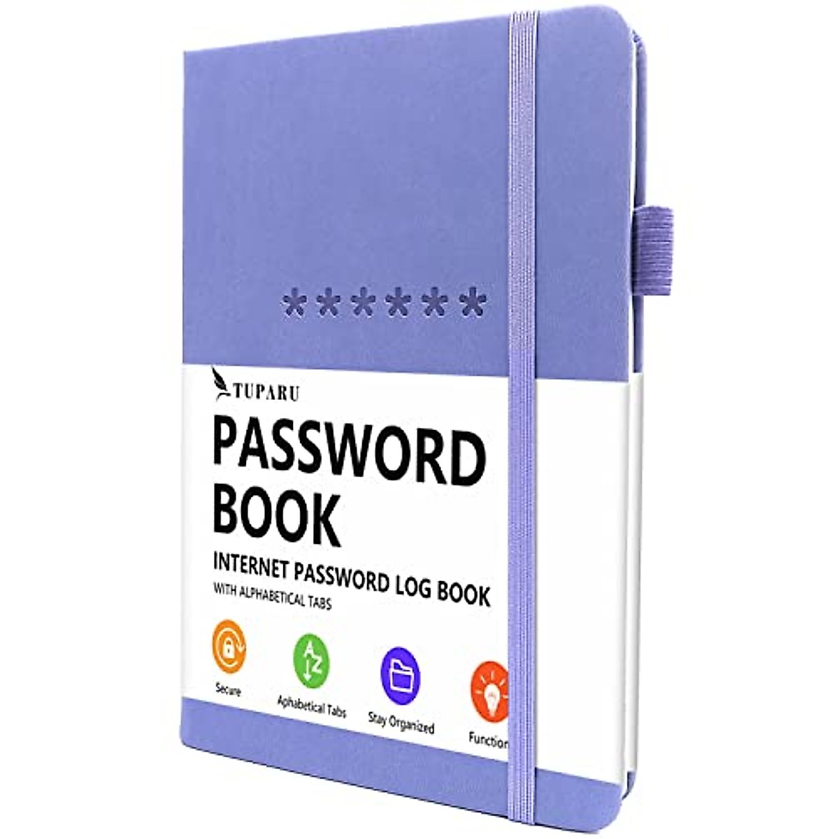 Password Book with Alphabetical Tabs – Hardcover Internet Address & Password Organizer – Password Keeper Notebook for Computer & Website – 5.2 x 7.6" Log-in Password Journal w/ Thick Paper (Lavender)
