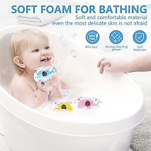 OBTANIM Baby Bath Sponge Soft Foam Scrubber Natural Sponge for Bathing, Shower Scrubber Body Sponge for Kids/Babies/Men/Women, Set of 3
