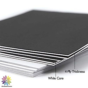 Mat Board Center, 10 Pack, Uncut Mat Backing Board Matboard - Full Sheet - for Art, Prints, Photos, Prints and More (White/Black Color, 11x14)