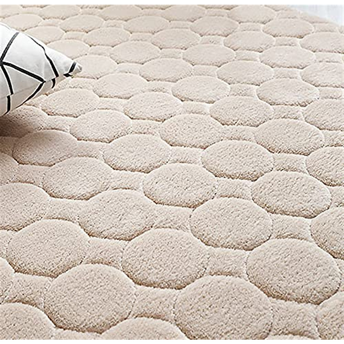 Icegrey Round Area Rug Memory Foam Decor Carpet for Bedroom Large Living Room Circle Rugs Kitchen Runner Mat Non Slip Indoor Outdoor Doormat, Light Brown, 40"