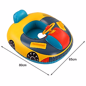 Cute Child Kids Inflatable Pool Float PVC Summer Swim Float Air Bed Lake Boat Swimming Floats with 2 Handles Surfing Raft Bodyboard Floating Mattress Seat Swim Ring for Girls Boys 1-5 Years