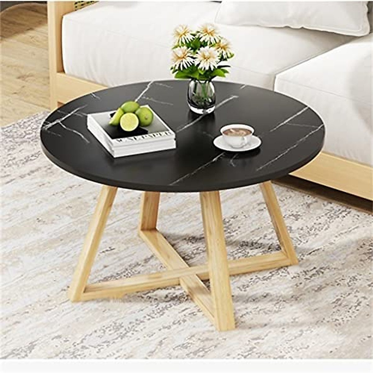 Nordic Living Room Countertop Marble Design Coffee TableSmall Apartment Creative Round Small Table (D 35 * 35 * 15Cm)