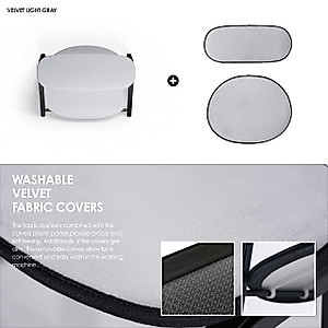 'roumo DSP with Velvet Light Gray Fabric Cover' Desk Footrest That Fits My Body, Height Adjustment Double Tier Step Stool, Footrest + Ottoman, Comfort Creative Desk Life